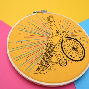 Hand Embroidery Hoop Art Disabled and Sexy, Disability Art, Mobility ...