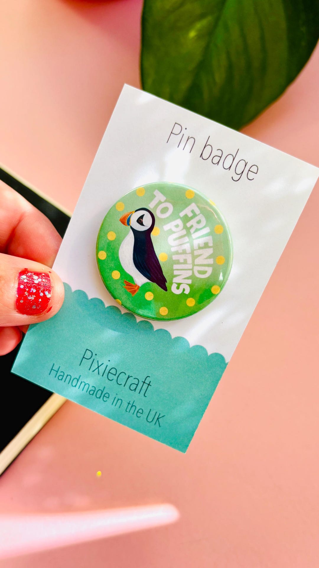 Puffin Appreciation Badge | Handmade Puffin Pin or Magnet | Cute Bird ...