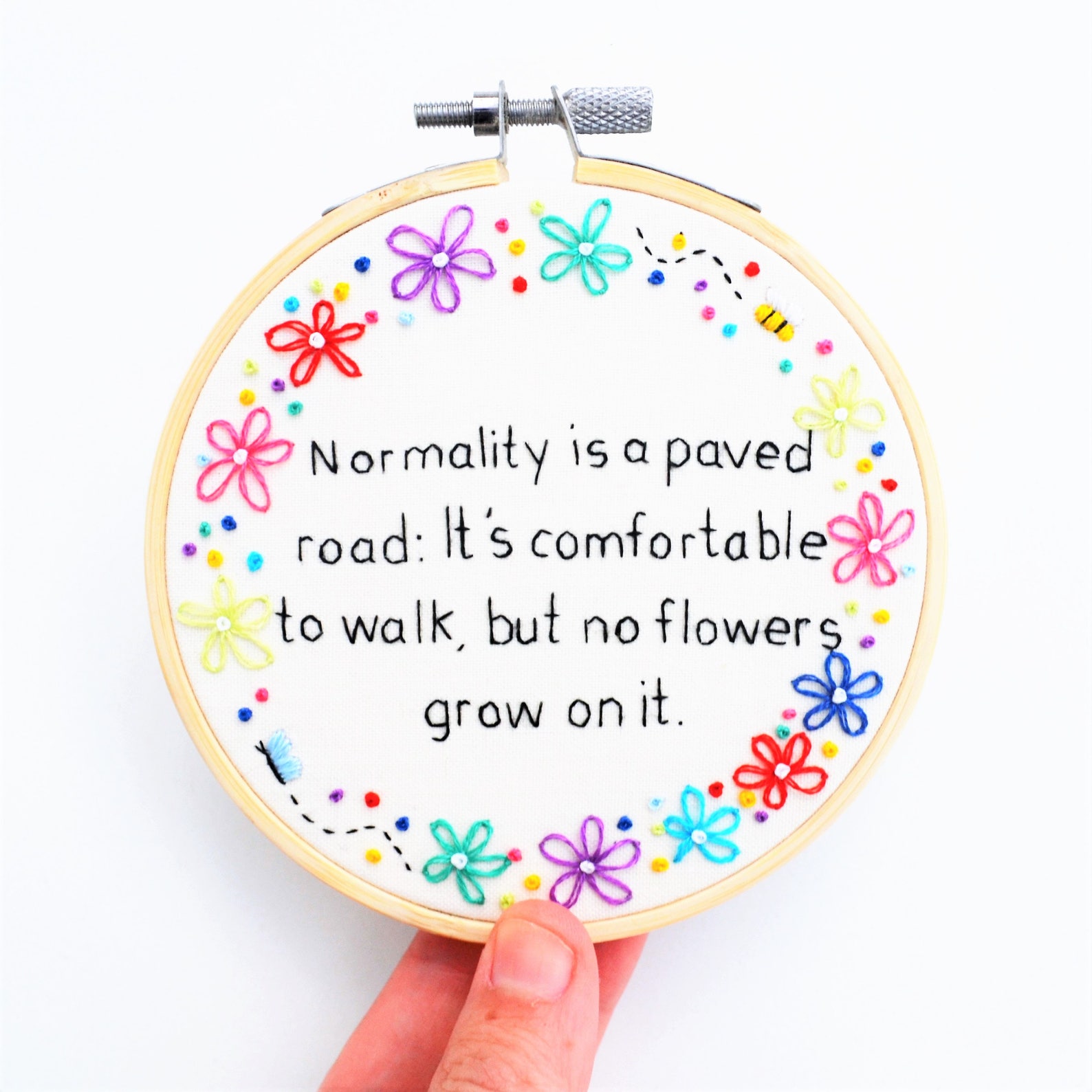 Hand Embroidery Inspirational Quote Hoop Art/ Affirmations/ - Etsy Israel