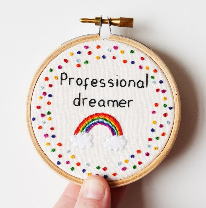 Inspirational Rainbow Quote 'professional Dreamer' - Etsy UK