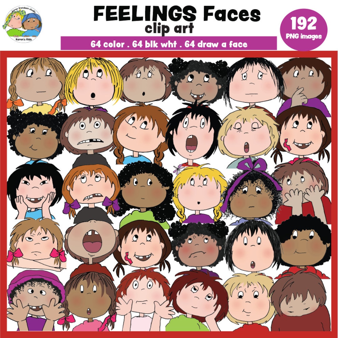 194 Feelings Emotions Clipart, Social Emotional Learning, Color Images ...