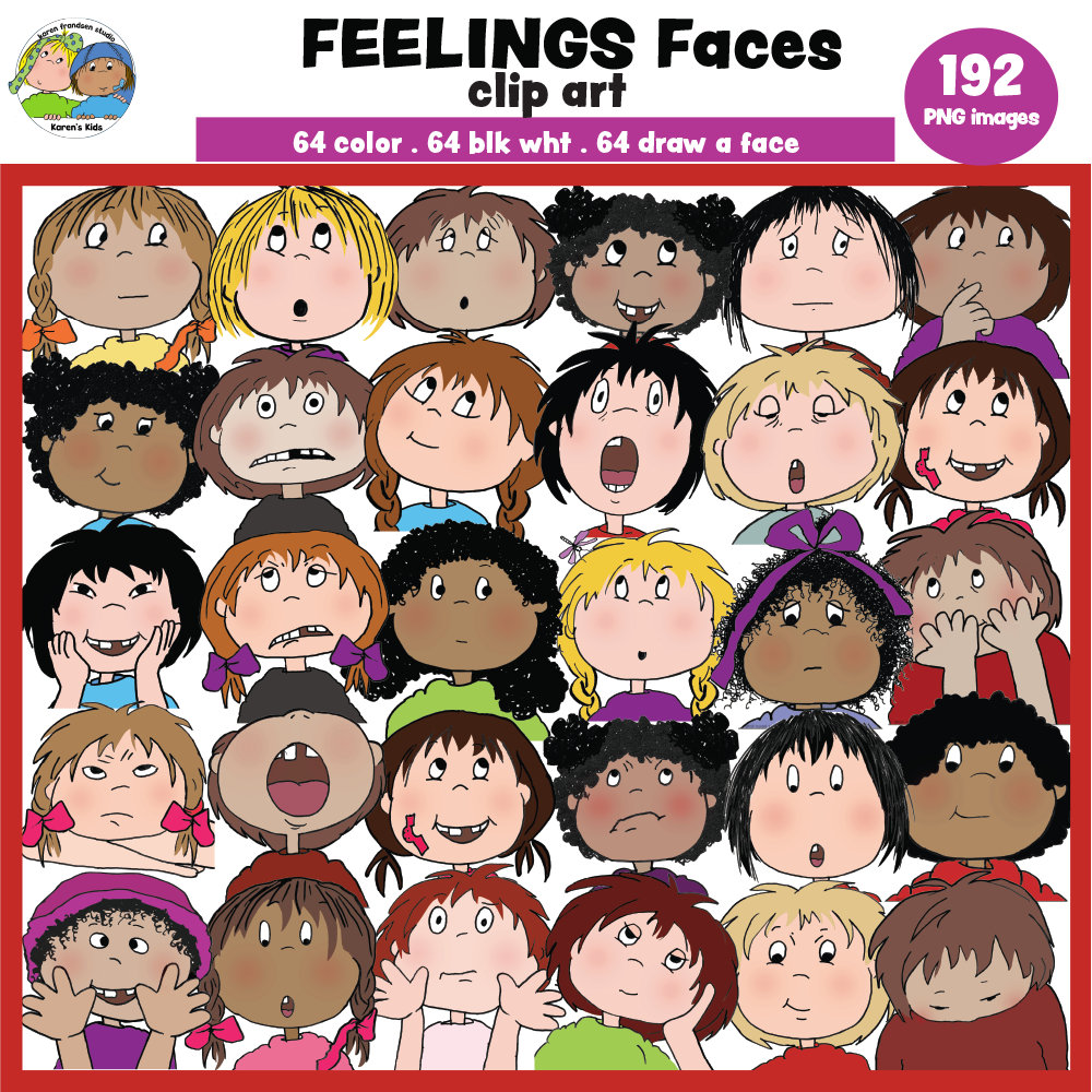 194 Feelings Emotions Clipart, Social Emotional Learning, Color Images ...