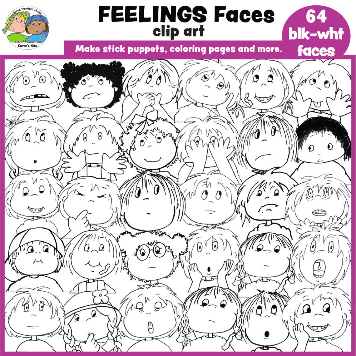 194 Feelings Emotions Clipart, Social Emotional Learning, Color Images ...