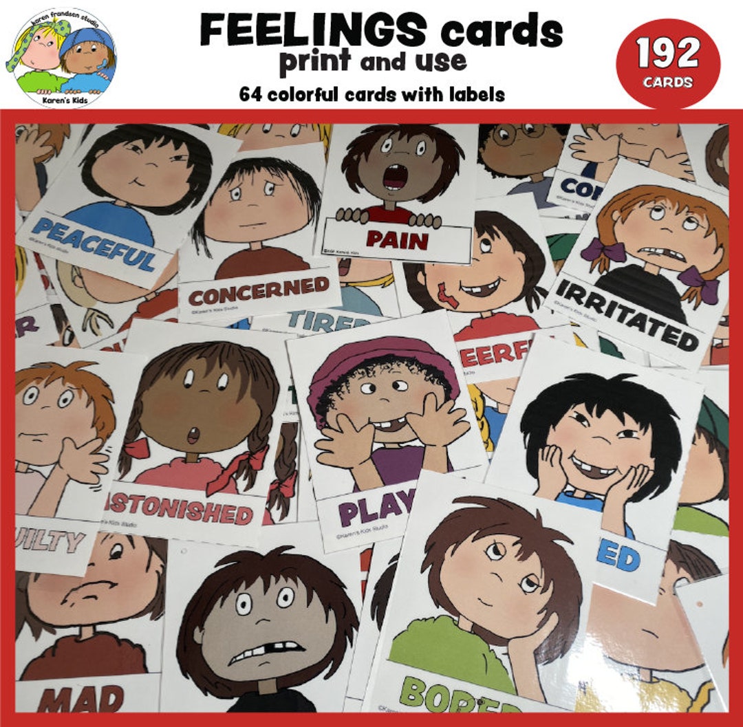 Feelings Flashcards for Kids, Download and Use, for Counseling ...