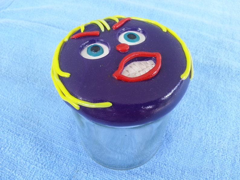 Decorated Jar Funny Jar Face Jar Decorative Jar Recycled - Etsy