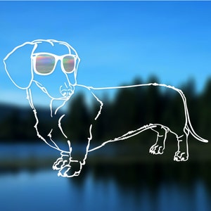 Long Haired Dachshund Decal FULL BODY Dog Vinyl Decal Car - Etsy