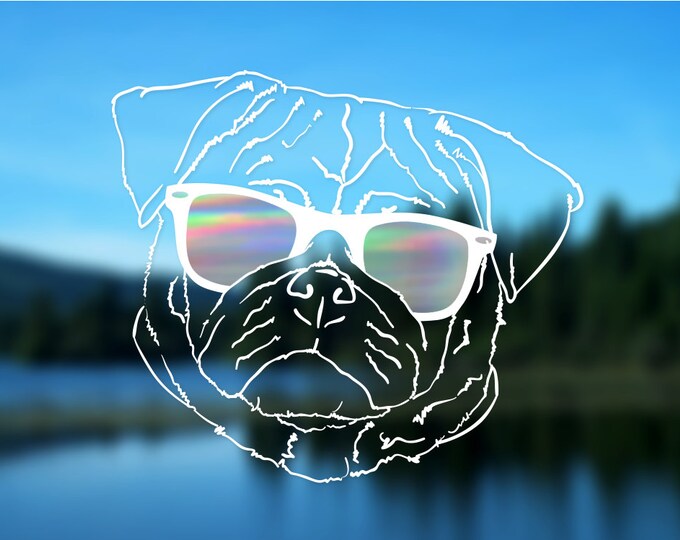 Pug Decal, Dog, Vinyl Decal, Car Decal, Bumper Sticker, Decal - Etsy