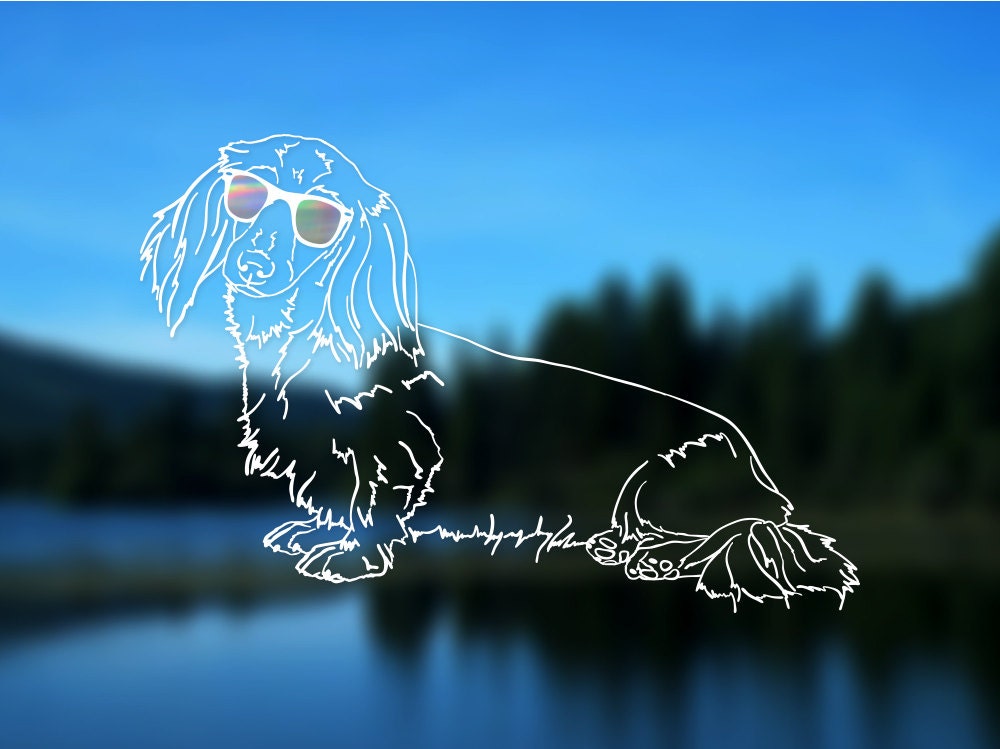 Long Haired Dachshund Decal FULL BODY Dog Vinyl Decal Car - Etsy