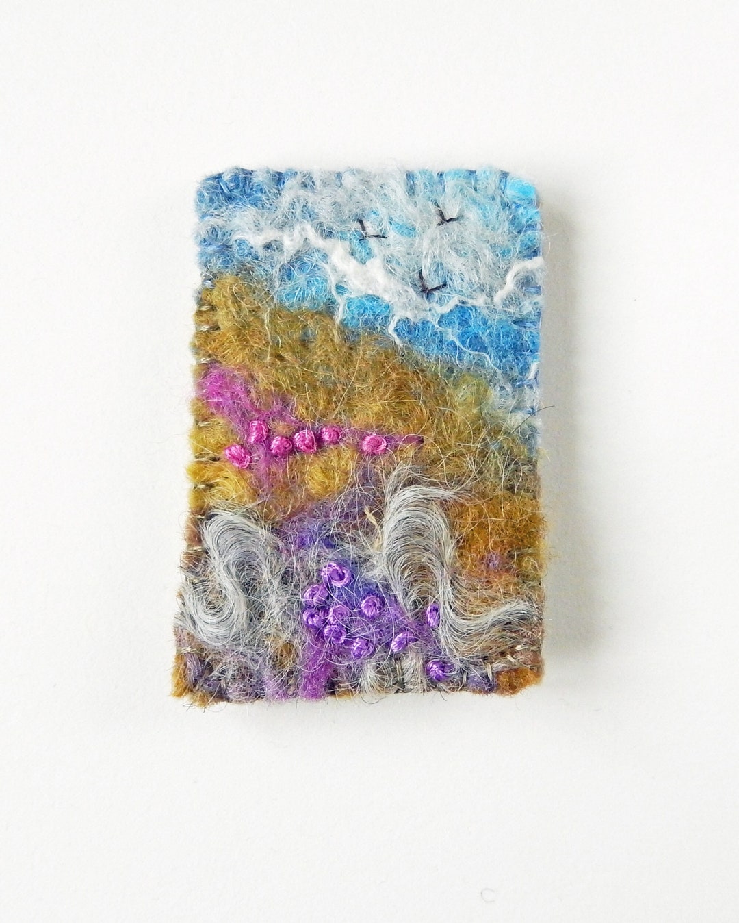 Handmade Felted Wool Brooch Pin / Landscape Hills Hand - Etsy