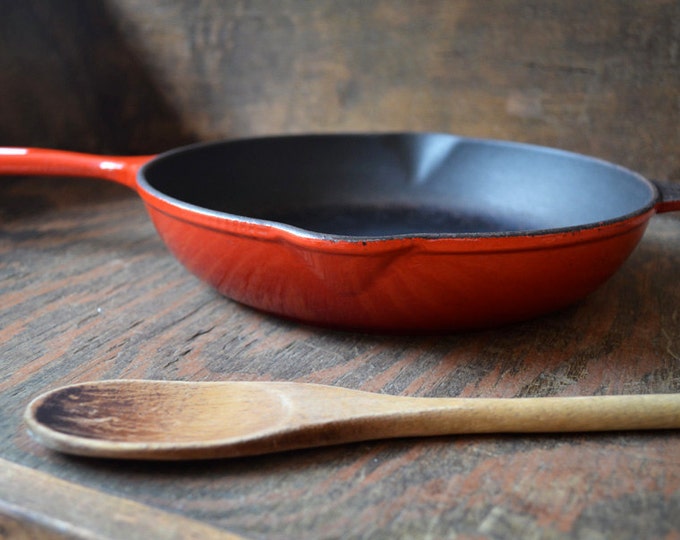 Red Cousances Enameled Cast Iron Skillet Le Creuset Red - Etsy