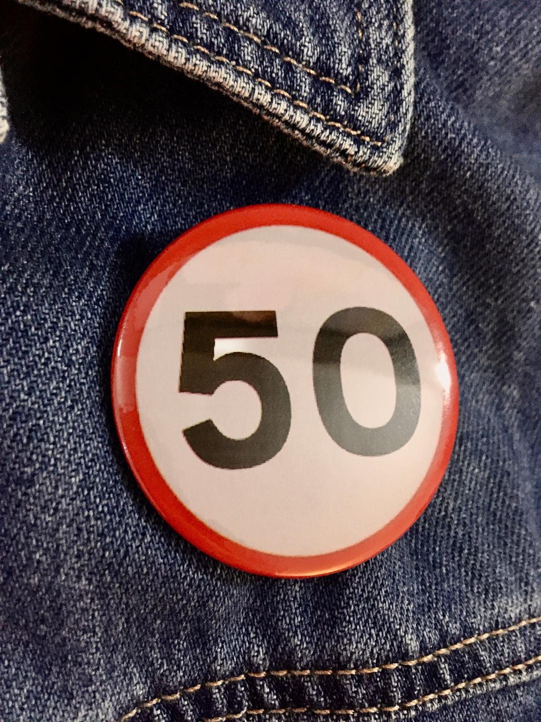 50th Birthday Badge Funny Badge for 50th Birthday Party Decoration - Etsy