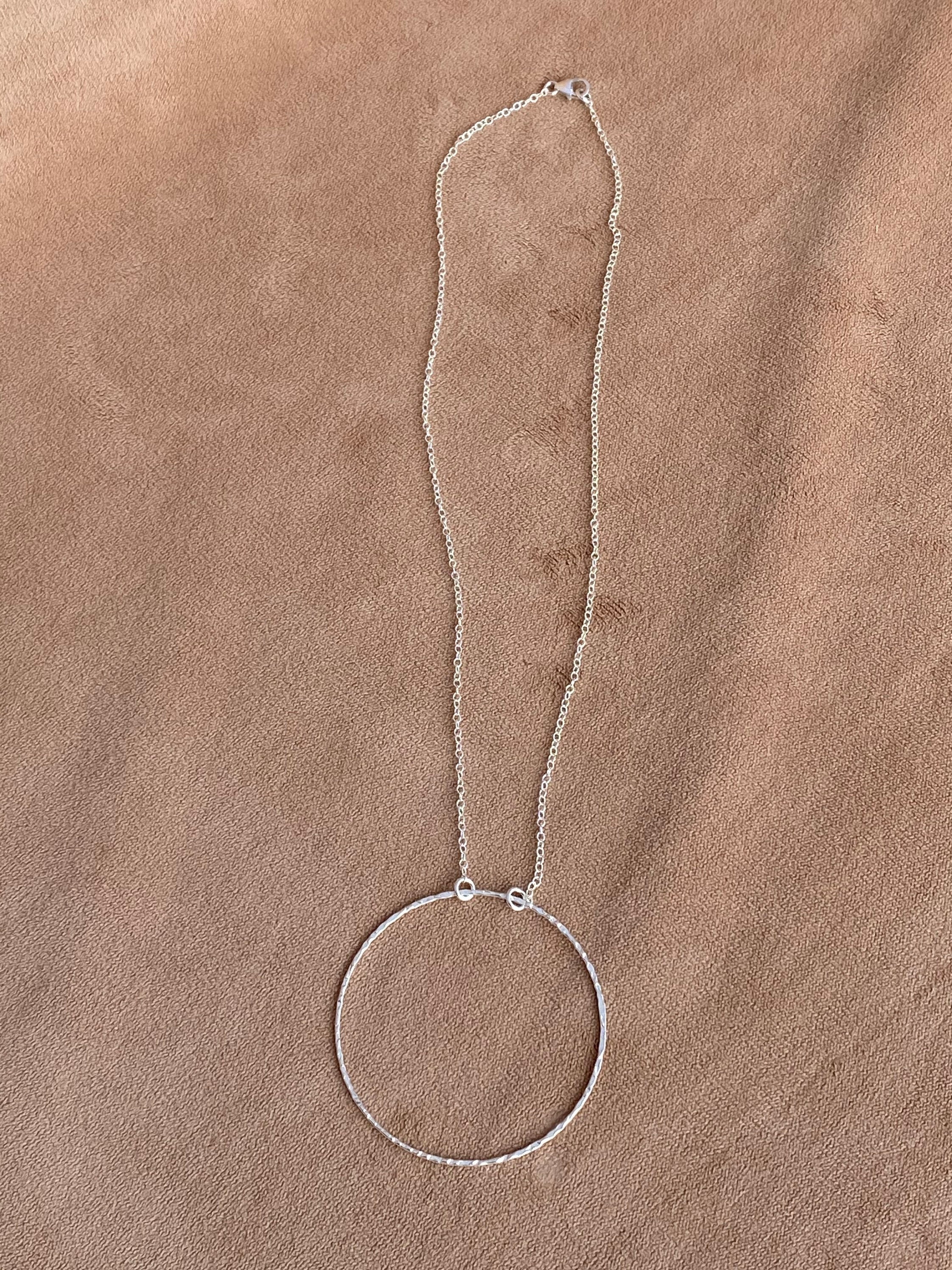 Circle Pendant Necklace Large Gold Circle Necklace Circle | Etsy