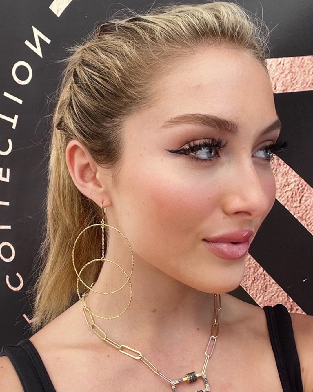 Double Hoop Dangle Earrings, Gold or Silver, Bold Hoop Earrings - Etsy