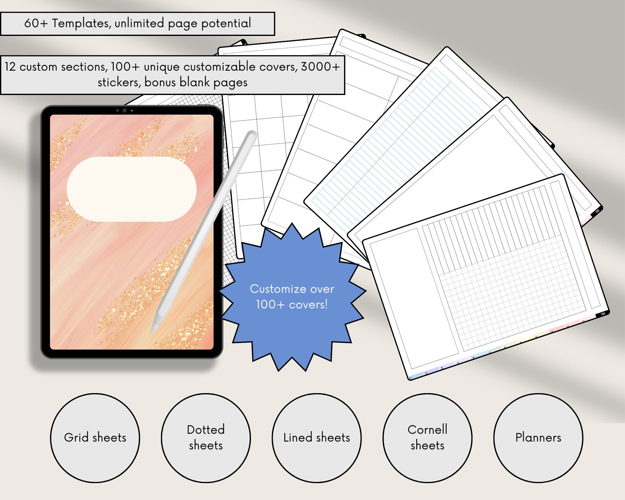 Digital Notebook Paper, Digital Notebook, Digital Notebook Cover ...