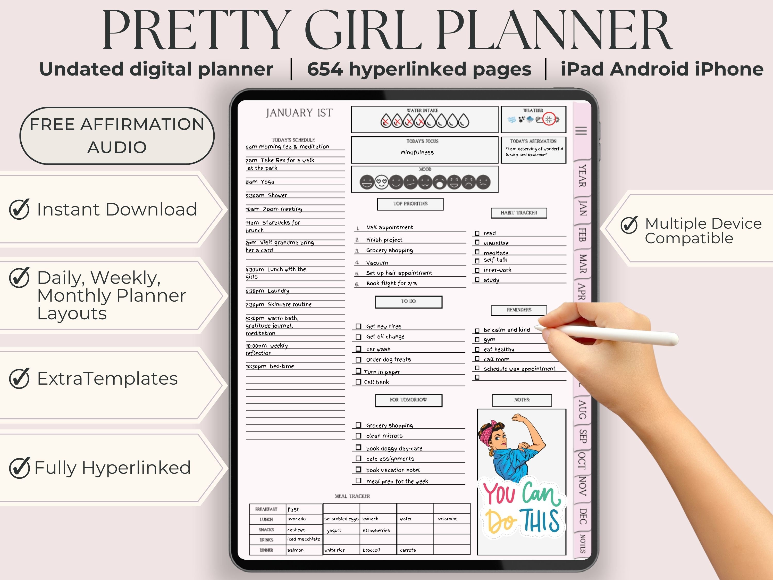 PRETTY GIRL 2024 Digital Planner, Goodnotes Planner, Digital Planner ...
