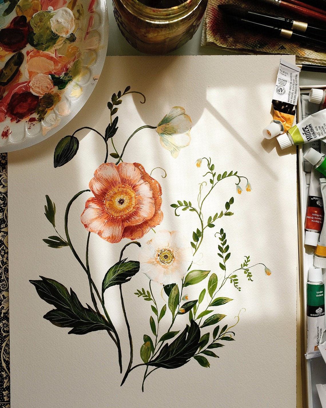 Custom Birth Flower Painting - Etsy