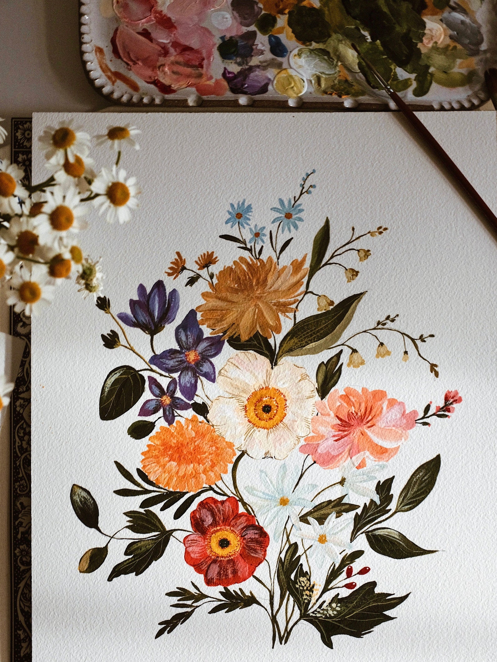 Custom Birth Flower Painting - Etsy