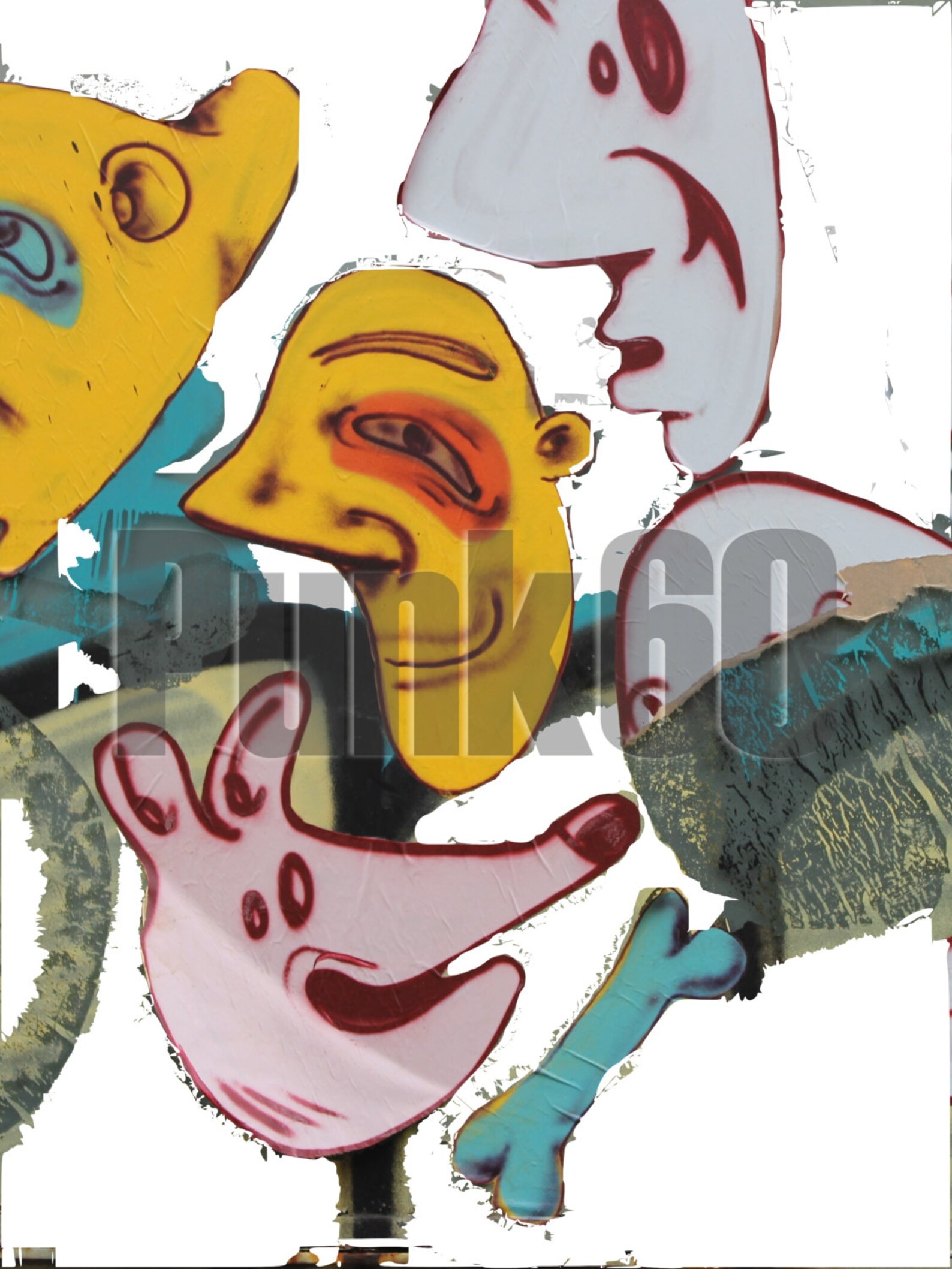 Print of Street Art in Europe Graffiti Floating Heads Abstract ...