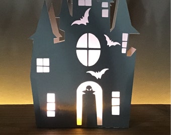 Haunted House Luminary, SVG File for Cricut, Halloween Decor ...