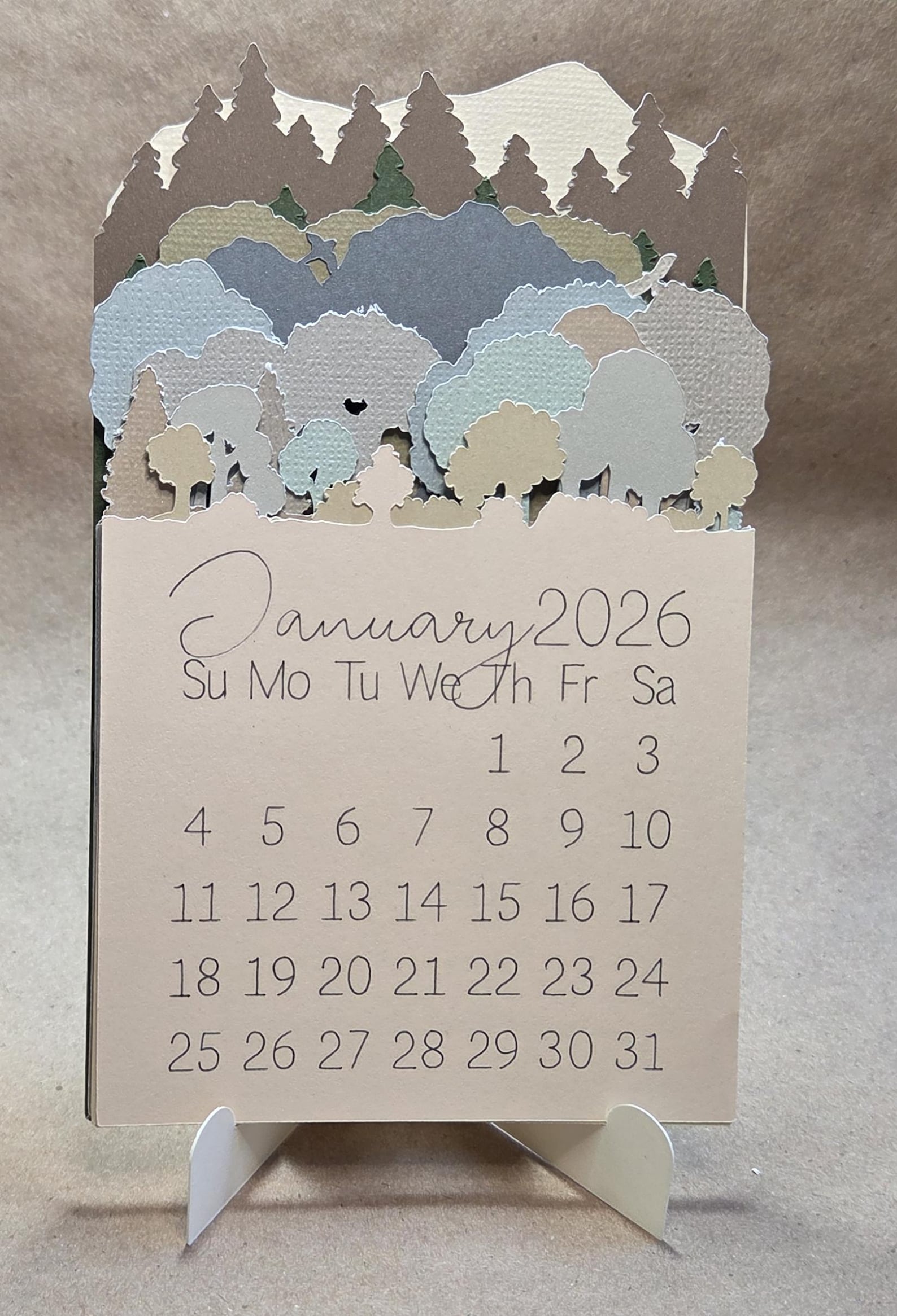2026 Forest Desk Calendar SVG Draw and Cut - Etsy