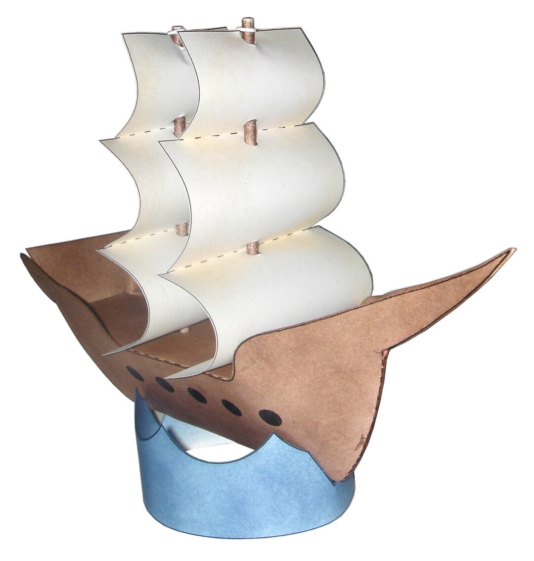 2 Mast Paper Ship JPG PDF SVG - Etsy Australia
