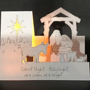 Side Step Nativity Pop up Christmas Card SVG Download - Etsy