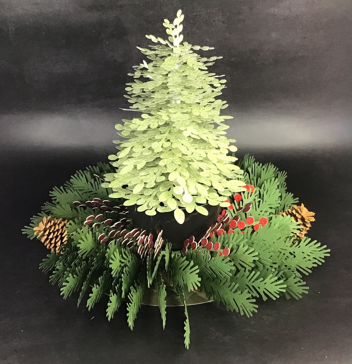 Potted Pine Tree With Christmas Greenery SVG - Etsy