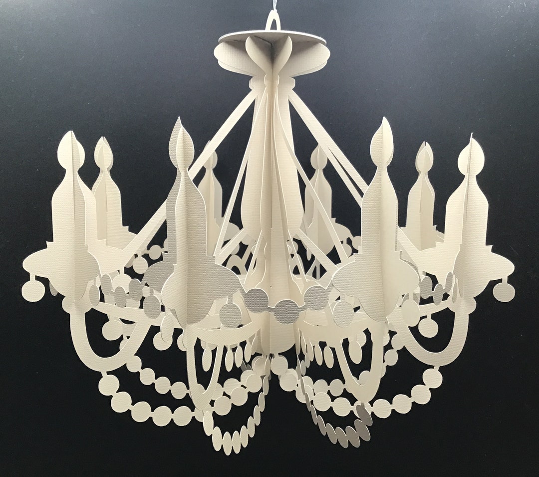 Paper Candlestick Chandelier SVG Home Decor Template Digital Download ...