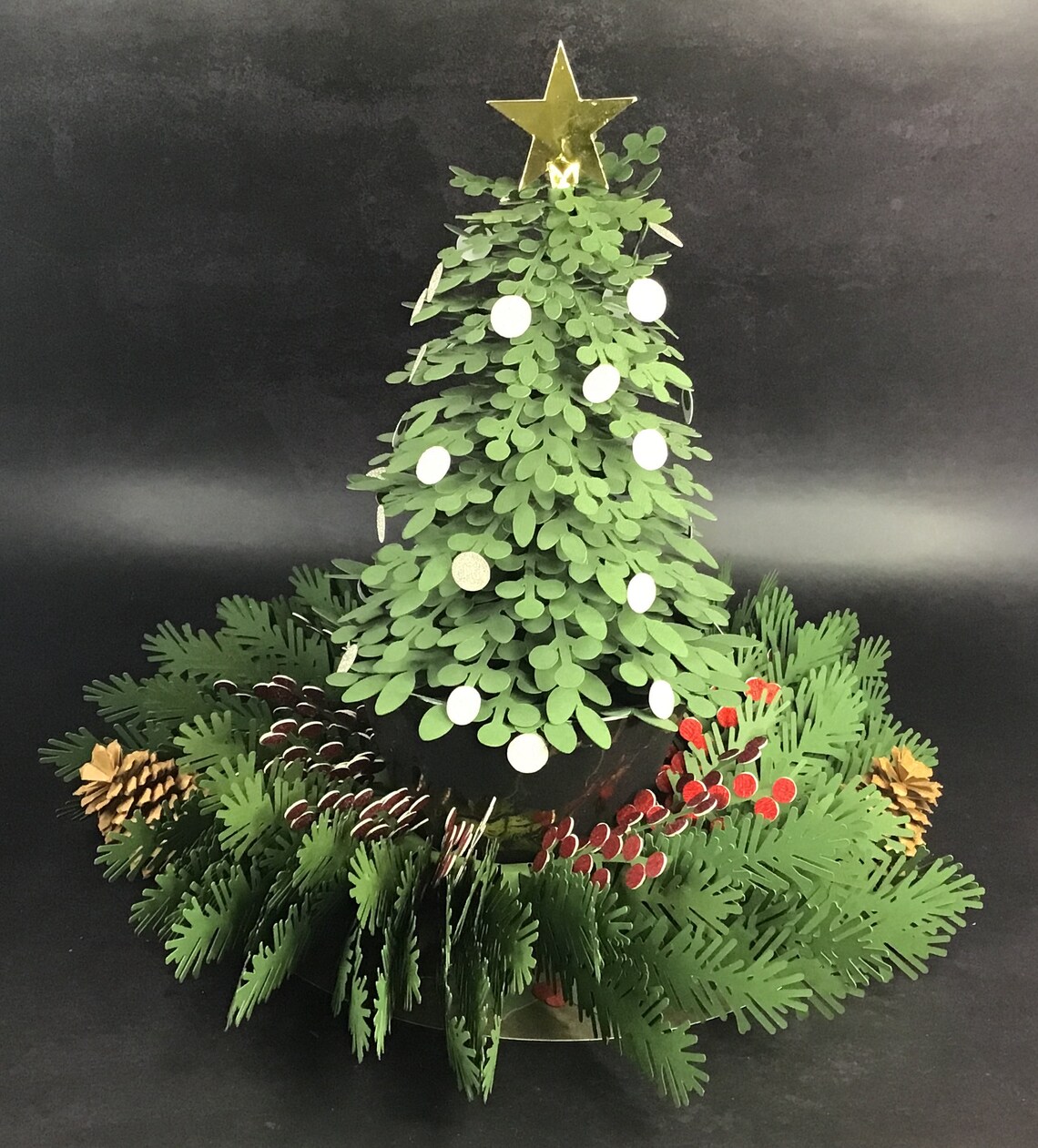 Potted Pine Tree With Christmas Greenery SVG - Etsy