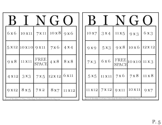 Times Table Bingo - Etsy