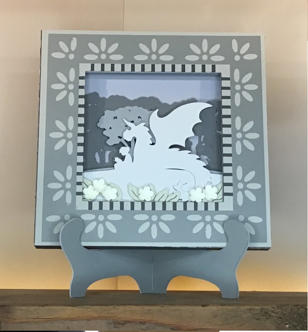 Reading Girl With Dragon Inserts for Shadow Box Frame SVG - Etsy