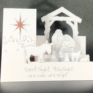 Side Step Nativity Pop up Christmas Card SVG Download - Etsy