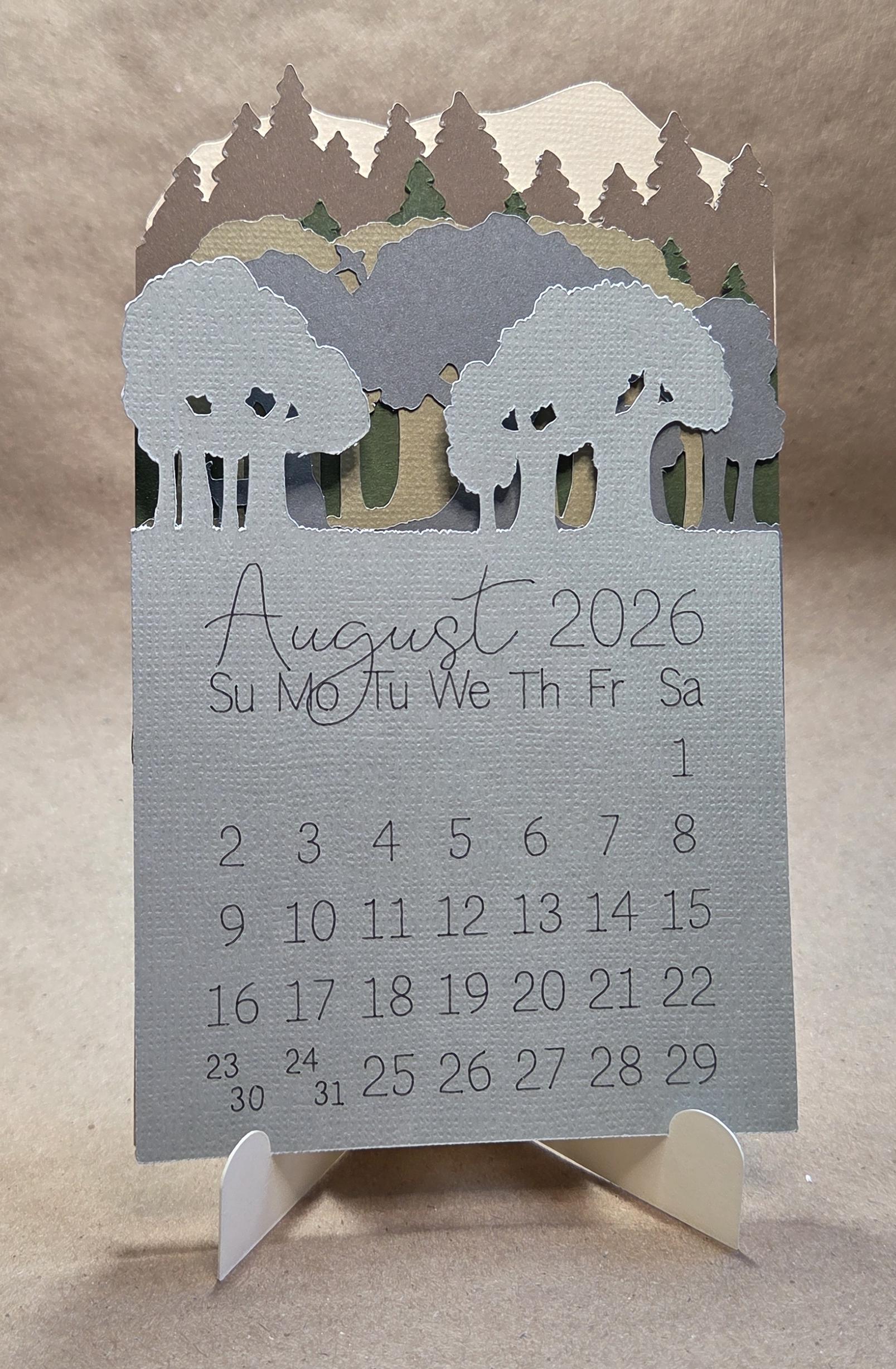 2026 Forest Desk Calendar SVG Draw and Cut - Etsy
