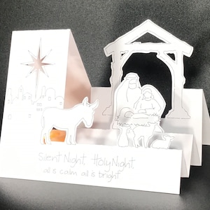 Side Step Nativity Pop up Christmas Card SVG Download - Etsy