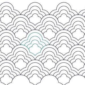 Scallop Fan Edge to Edge Digital Quilting Pantograph for Longarm ...