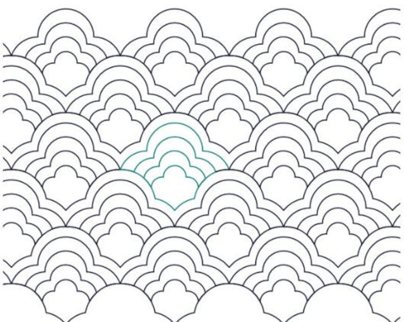 Scallop Fan Edge to Edge Digital Quilting Pantograph for Longarm ...