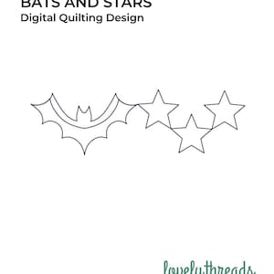Bats and Stars Digital Pantograph for Edge to Edge Longarm Quilting - Etsy