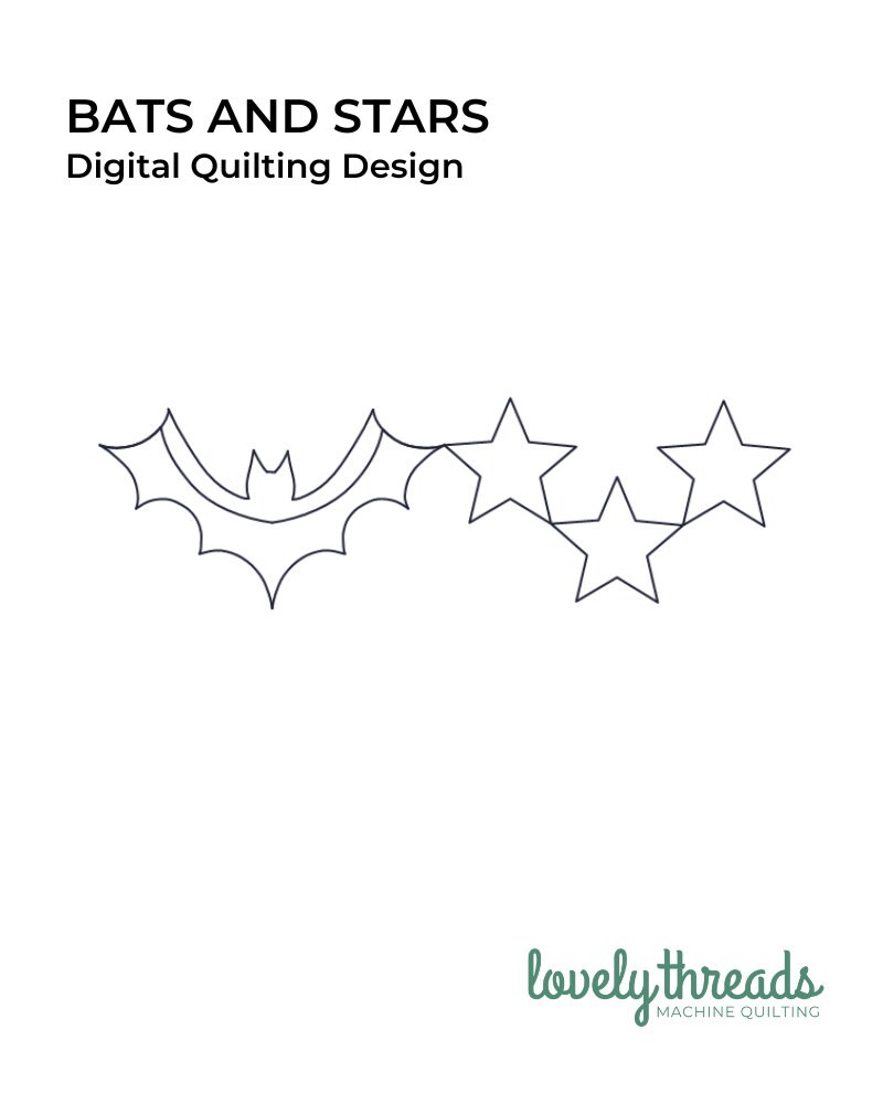 Bats and Stars Digital Pantograph for Edge to Edge Longarm Quilting - Etsy