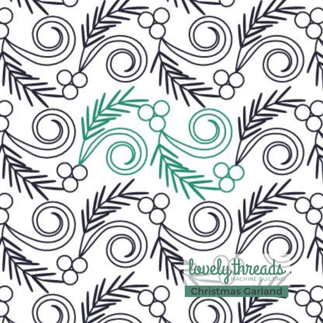 Christmas Garland Digital Quilting Pantograph for Edge to Edge Quilting ...