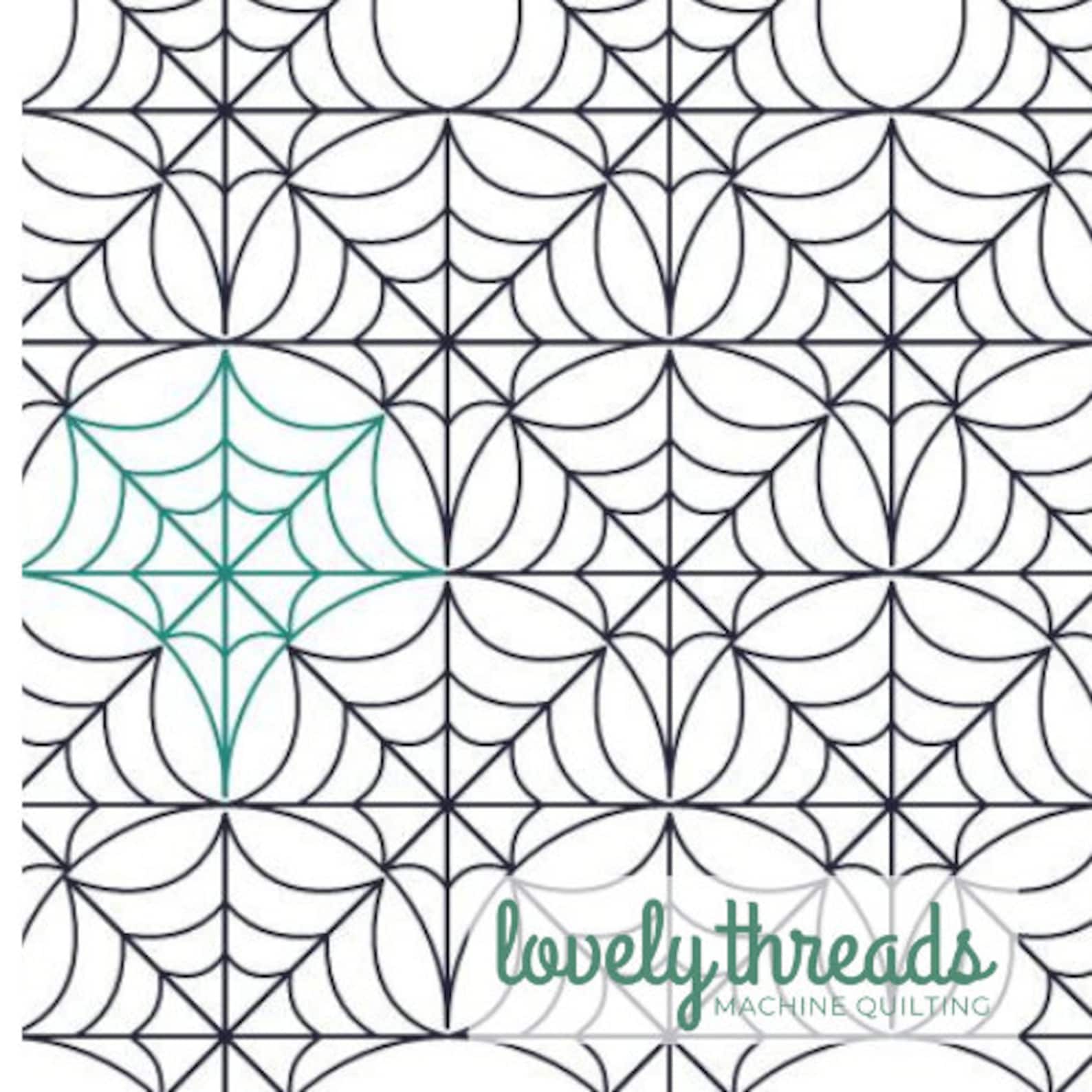 Spider Web Fan Digital Pantograph for Edge to Edge Longarm Quilting - Etsy