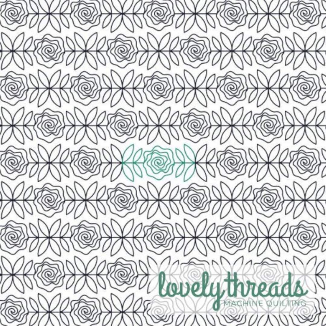 Garden Rose Digital Pantograph for Edge to Edge Longarm Quilting - Etsy