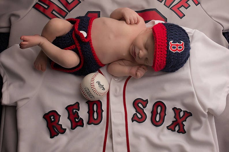 Baby Boy Outfit Boston Red Sox Baby Boy Clothes Knitted Hats - Etsy