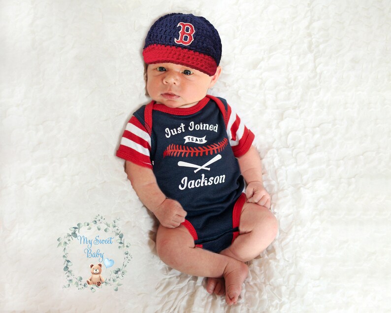 Baby Boy Outfit Boston Red Sox Baby Boy Clothes Knitted Hats - Etsy