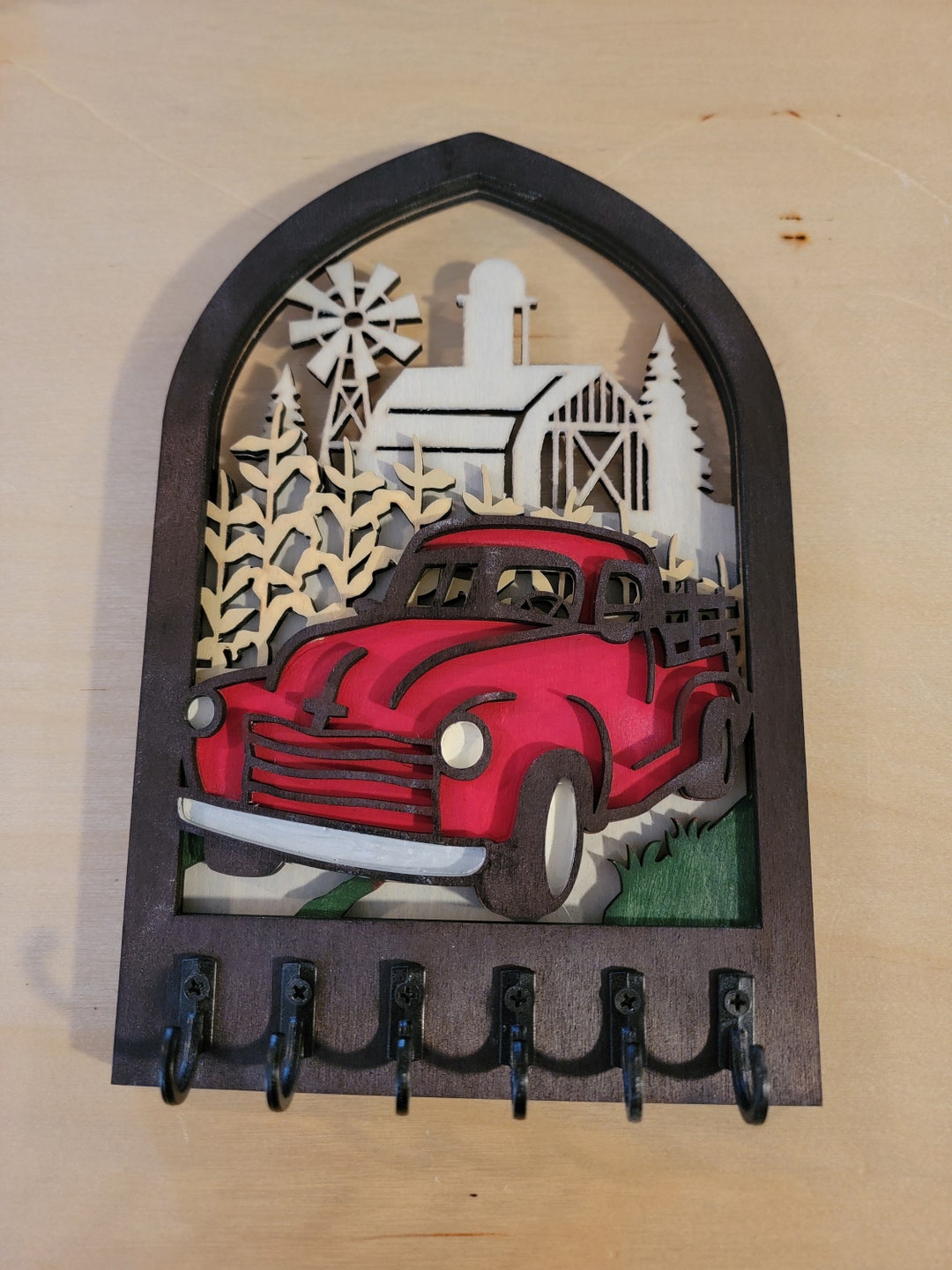 Laser Cut Farm Truck Keyholder - Etsy