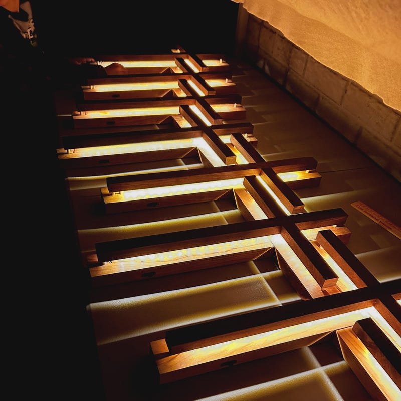 Wooden Cross Light for Wall - Etsy