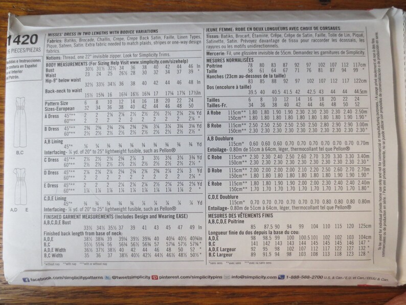 Simplicity 1420 Design Inspiration RETRO 60s Misses Miss Dress in 2 ...