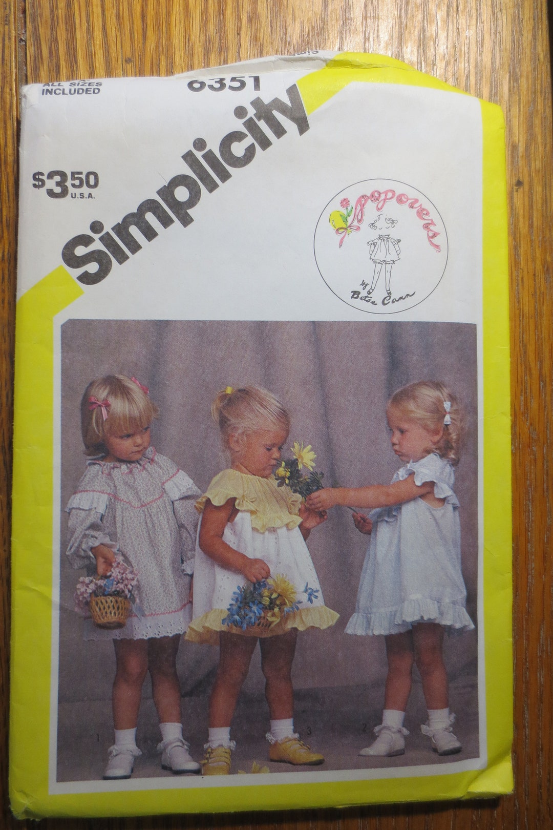Simplicity 6351 Small Girls Sizes 1/2-1, 2-3, 4 Toddlers Adorable ...