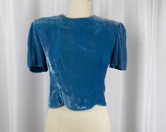 Blue velvet top | Etsy