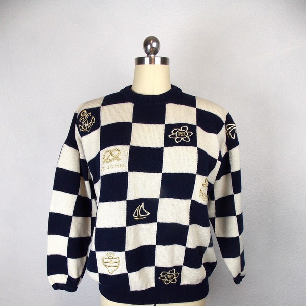 Checkerboard Sweater - Etsy