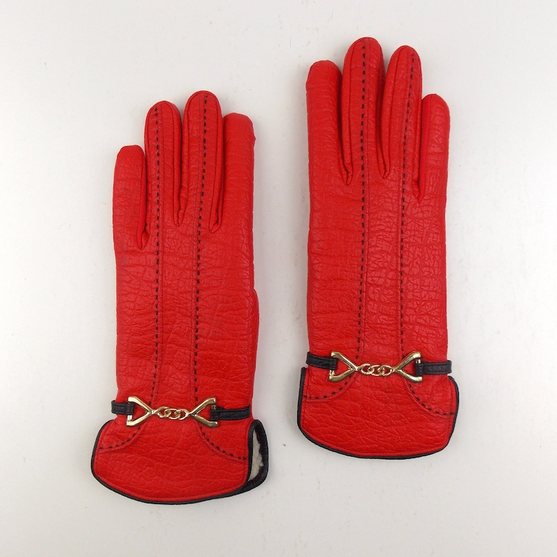Red Leather Gloves - Etsy